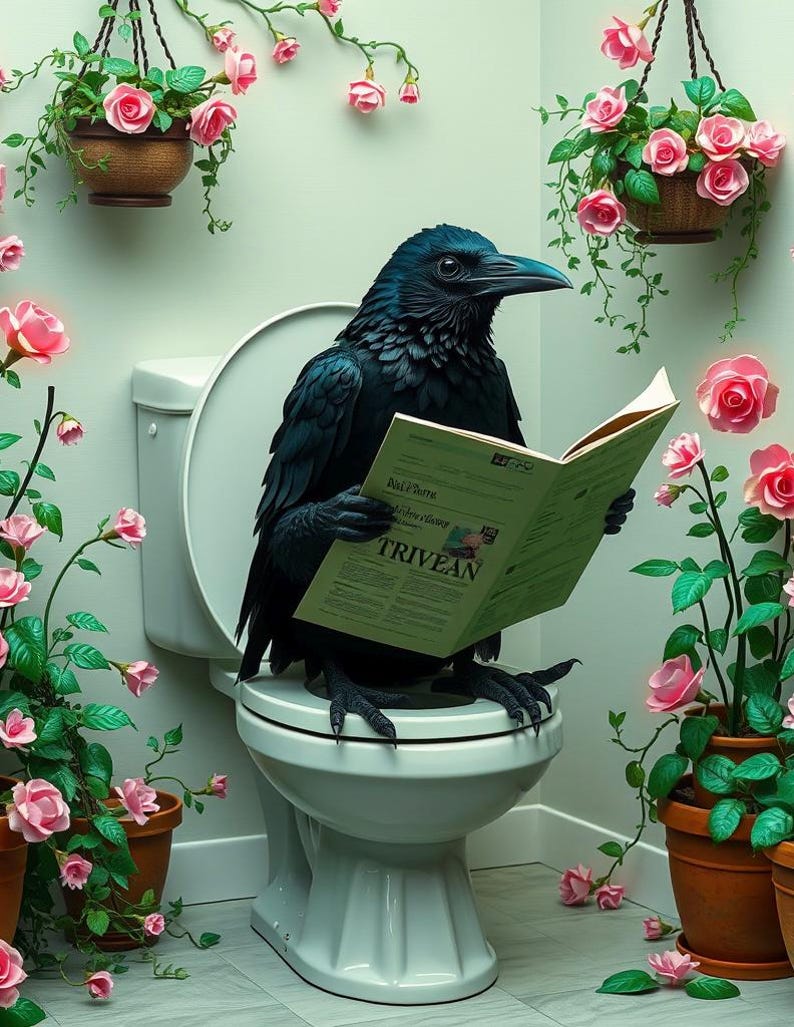 Raven on the Toilet Metal Sign, Raven Plaque, Raven Sign - Etsy