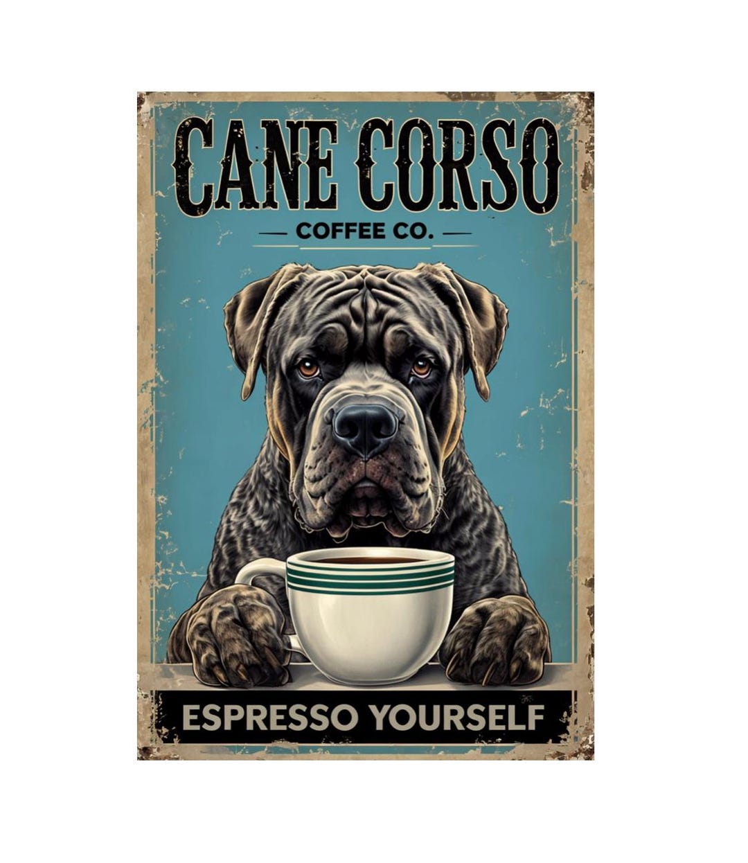 Cane Corso Coffee Co Metal Sign, Cane Corso Plaque, Coffee Sign, Coffee ...