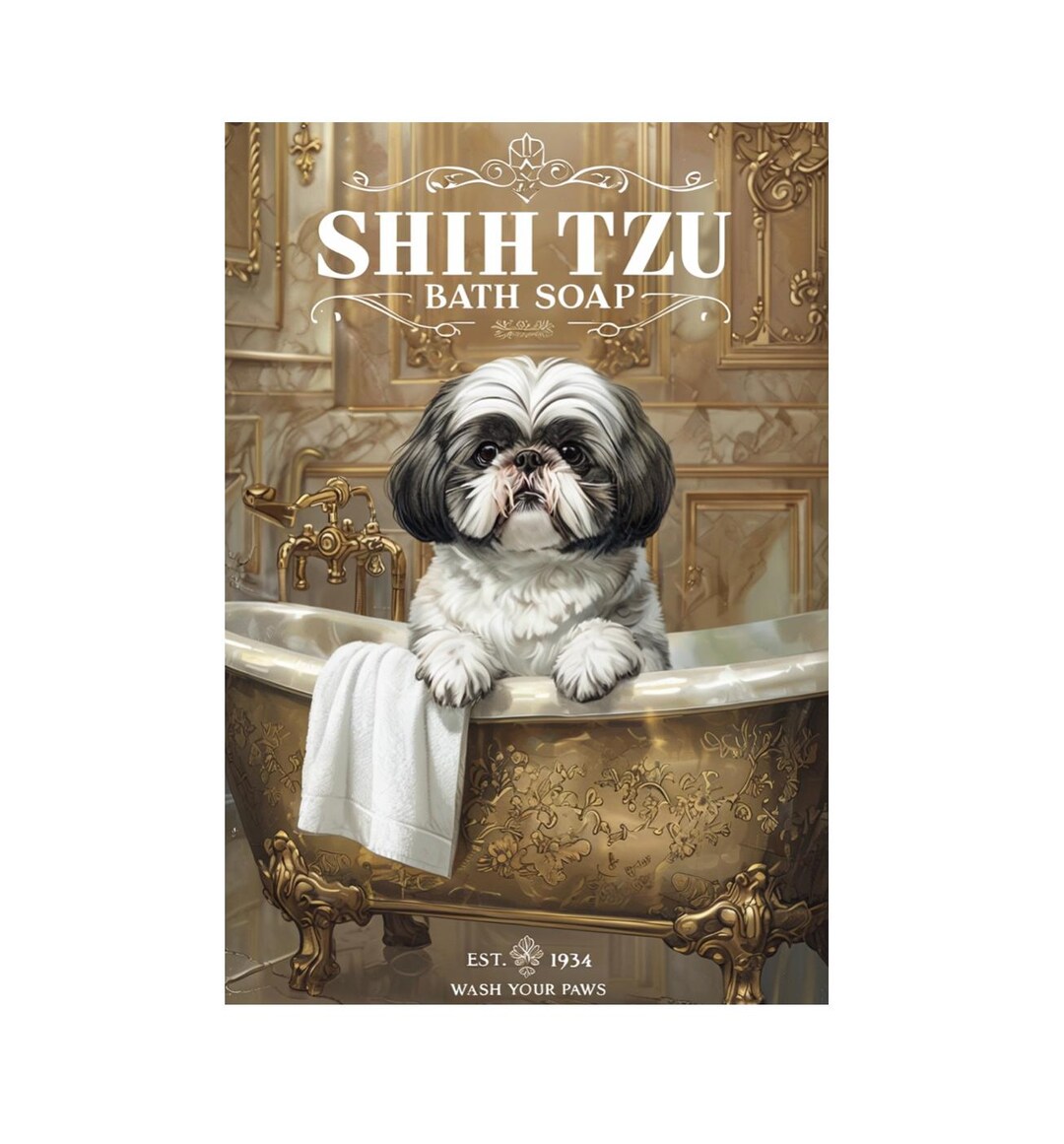 Shih Tzu Soap Ad Metal Sign,shih Tzu Plaque, Shih Tzu Sign - Etsy