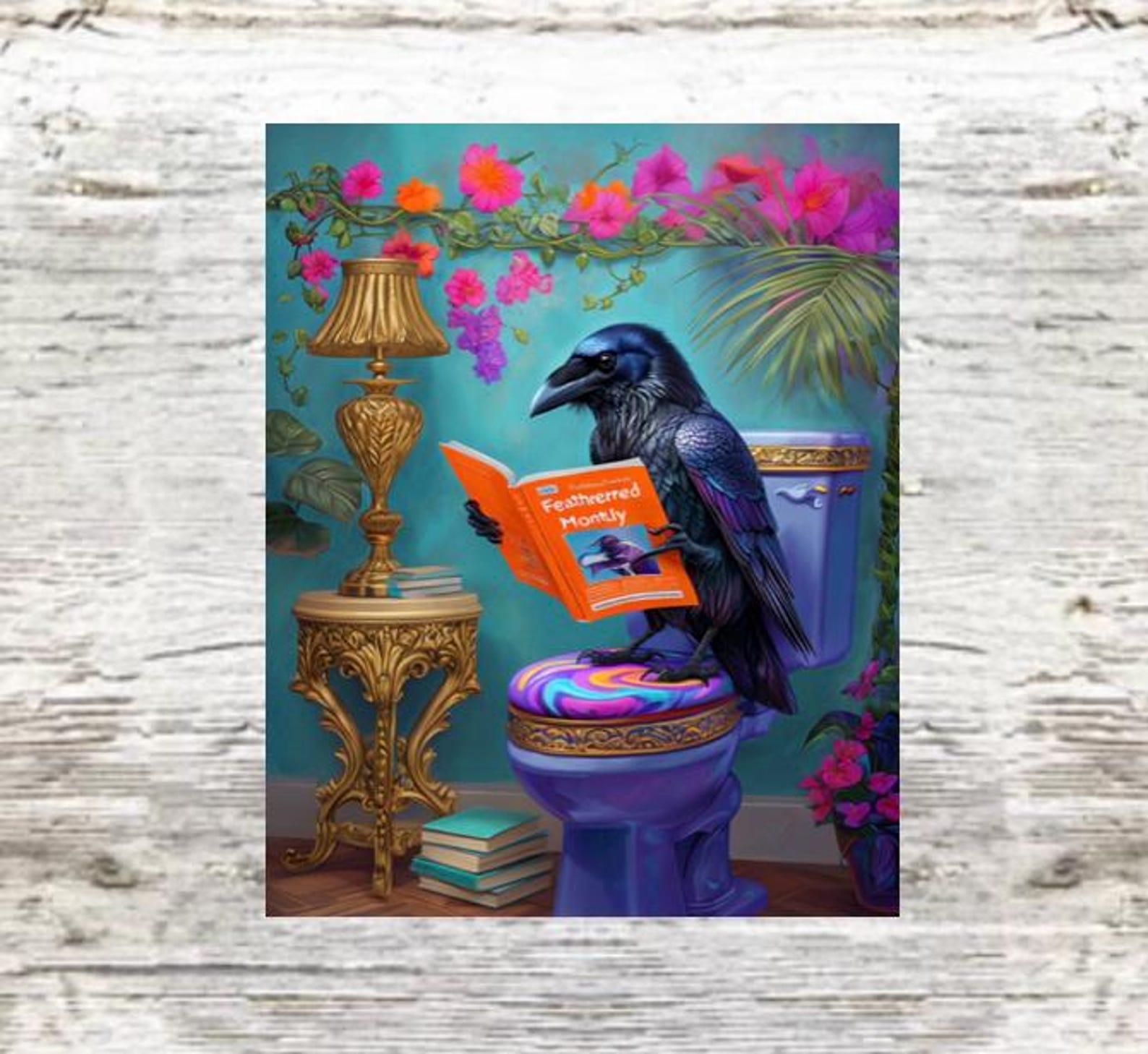 Raven on the Toilet Metal Sign, Raven Plaque, Raven Sign - Etsy