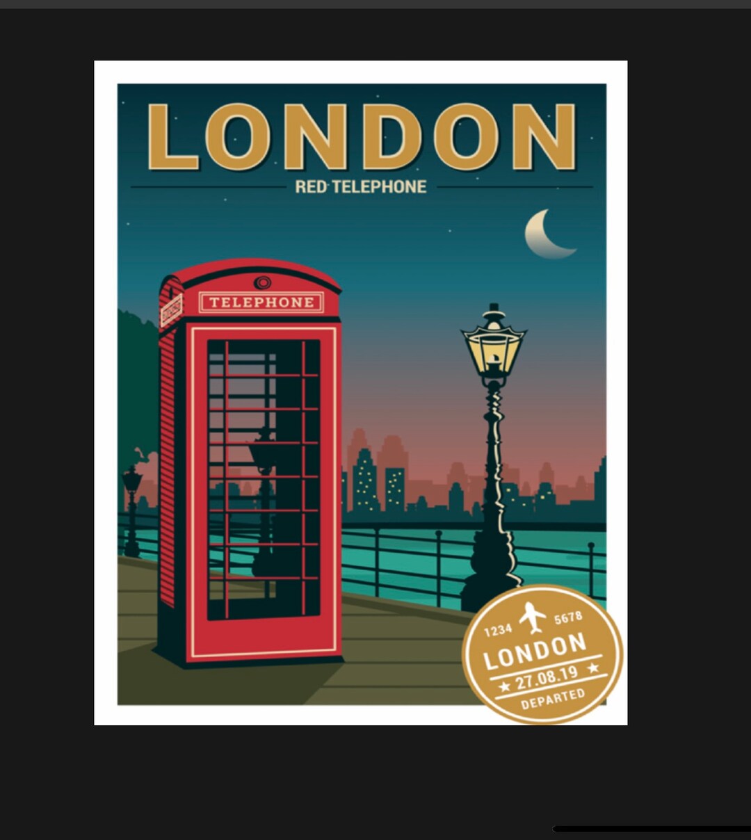 Retro London Telephone Box Ad Metal Sign, London Sign, Vintage Sign ...