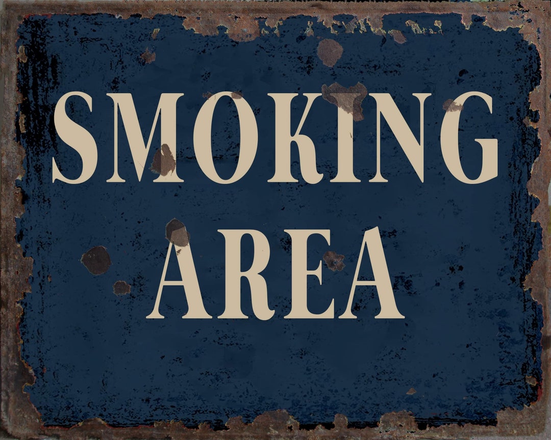 Smoking Area Metal Sign, Smoking Area Sign, Smoking Area Plaque. Retro ...