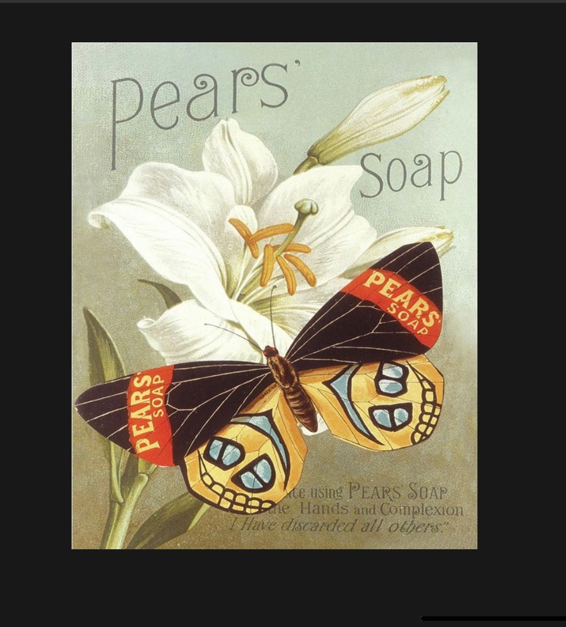 Vintage Pears Soap Ad Sign, Kitchen Sign, Vintage Sign. Retro Wall Sign ...