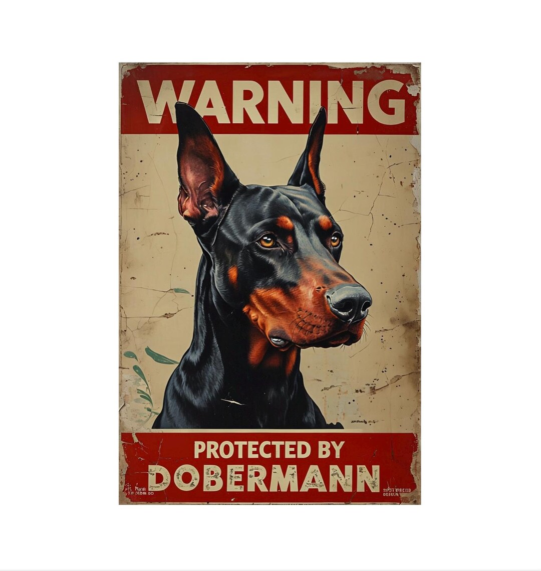 Doberman Security Sign, Doberman Security Plaque, Doberman Sign ...