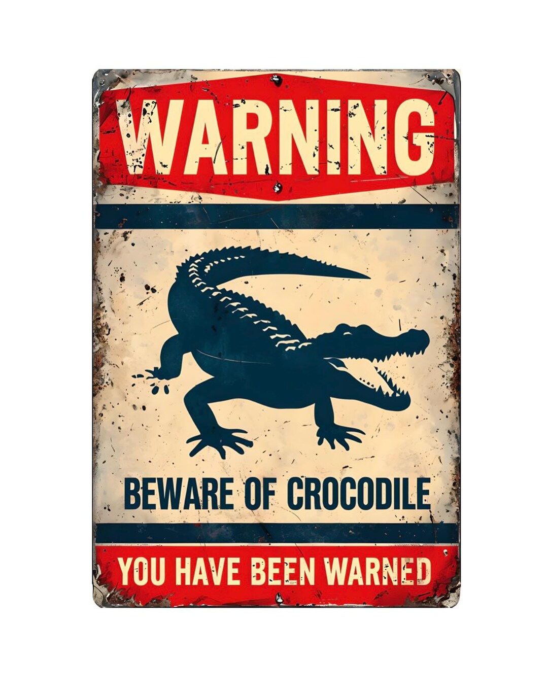 Warning Beware of Crocodile Metal Sign, Crocodile Plaque, Crocodile ...