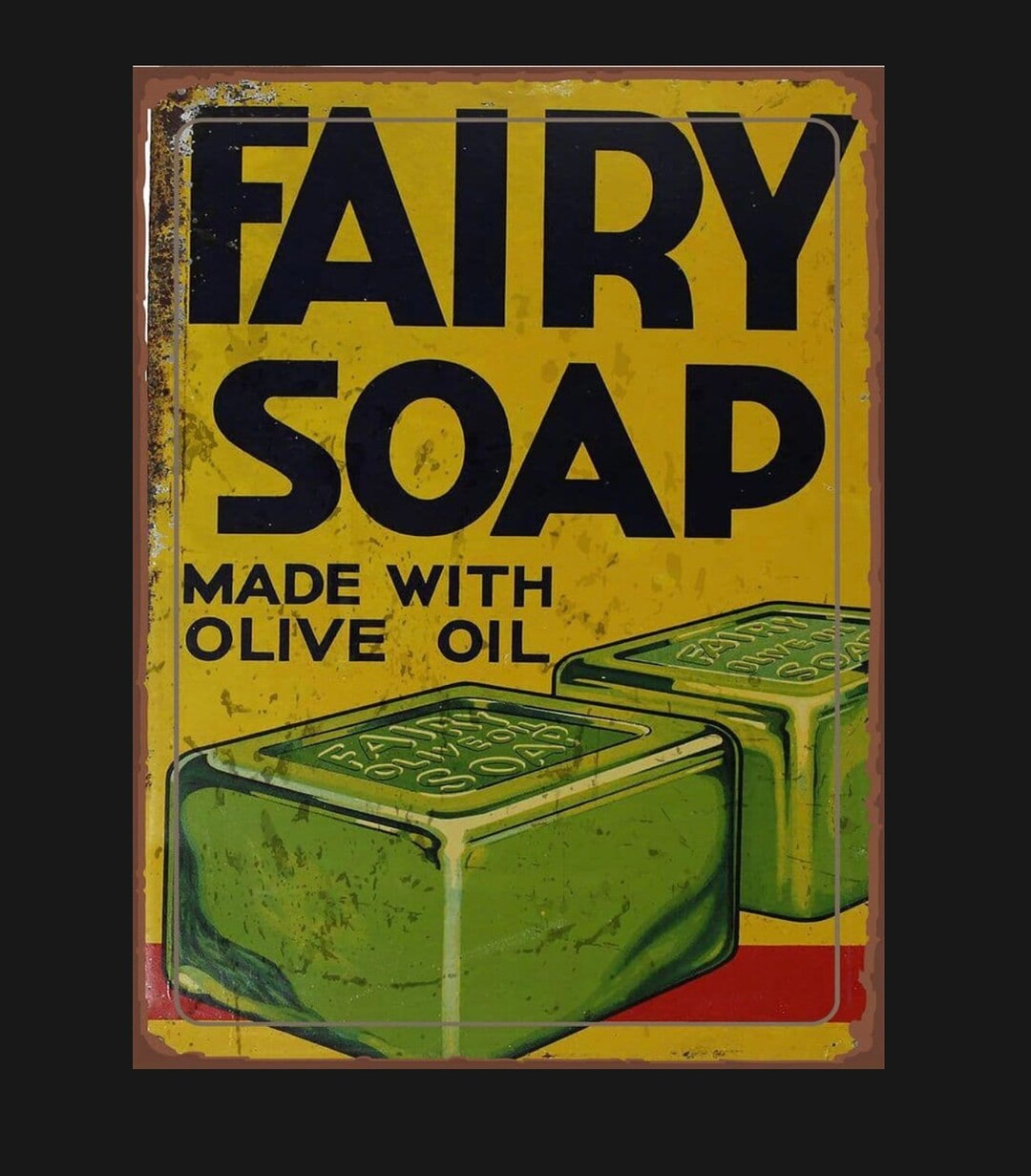 Vintage Fairy Soap Ad Sign, Kitchen Sign, Vintage Sign. Retro Wall Sign ...
