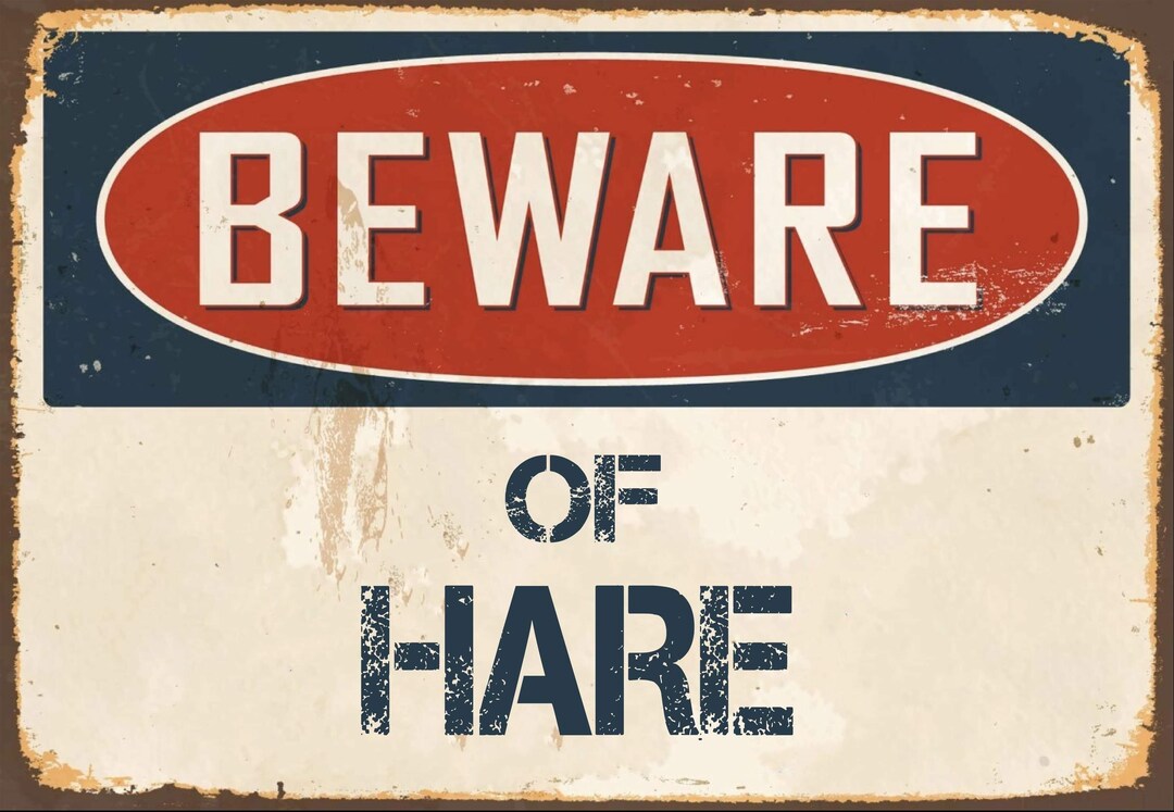 Beware of Hare Sign, Hare Sign, Hare Plaque - Etsy