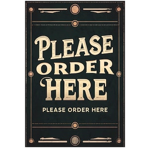 Vintage Please Order Here Metal Sign, Order Here Plaque, Order Here ...