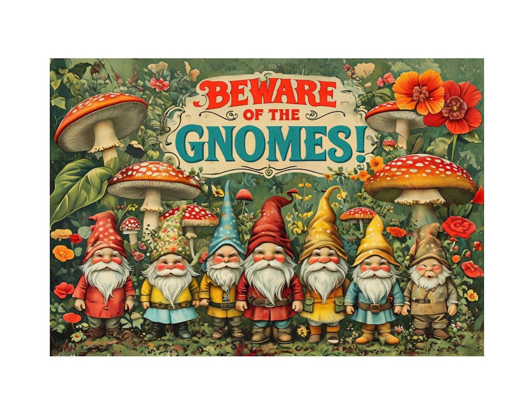 Beware of Gnomes Sign, Gnomes Sign, Gnomes Plaque, Gnomes - Etsy