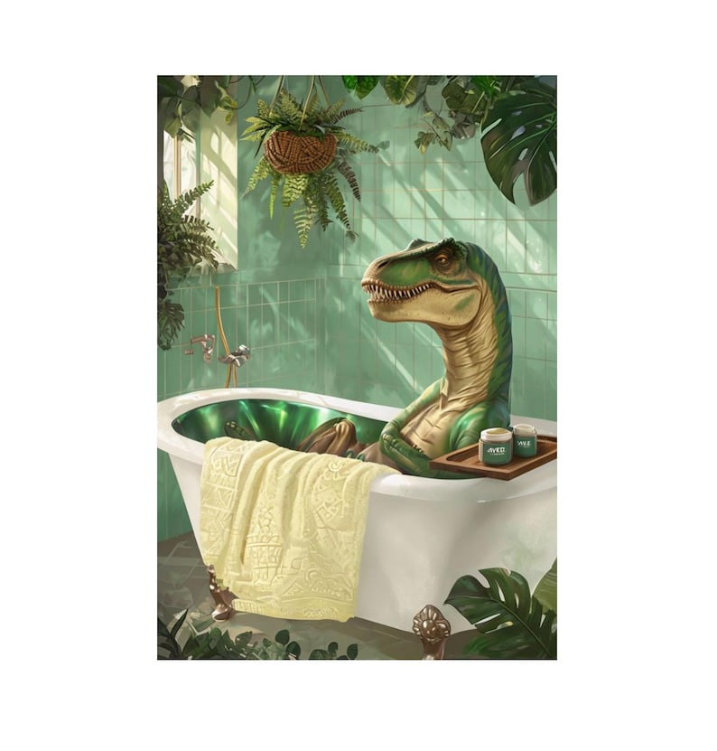 T Rex in the Bath Metal Sign, T Rex Plaque, T Rex Sign - Etsy
