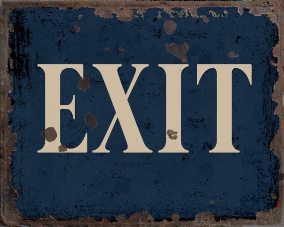 Vintage Exit Metal Sign Exit Plaque Exit Retro Wall Sign | Etsy