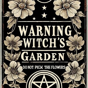 Vintage Witches Garden Sign, Witches Garden Plaque, Witches Garden Wall ...