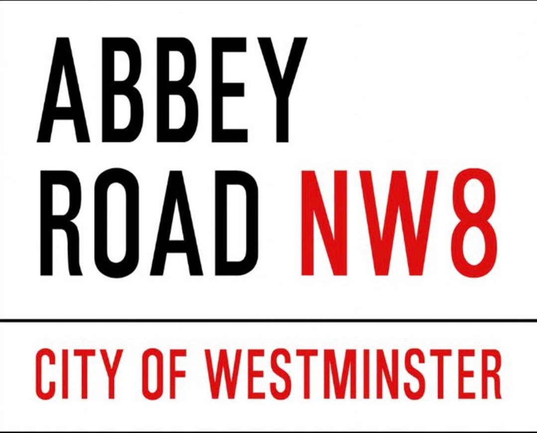 Abbey Road Metal Sign, London Sign, Vintage Sign. Retro Wall Sign, UK ...