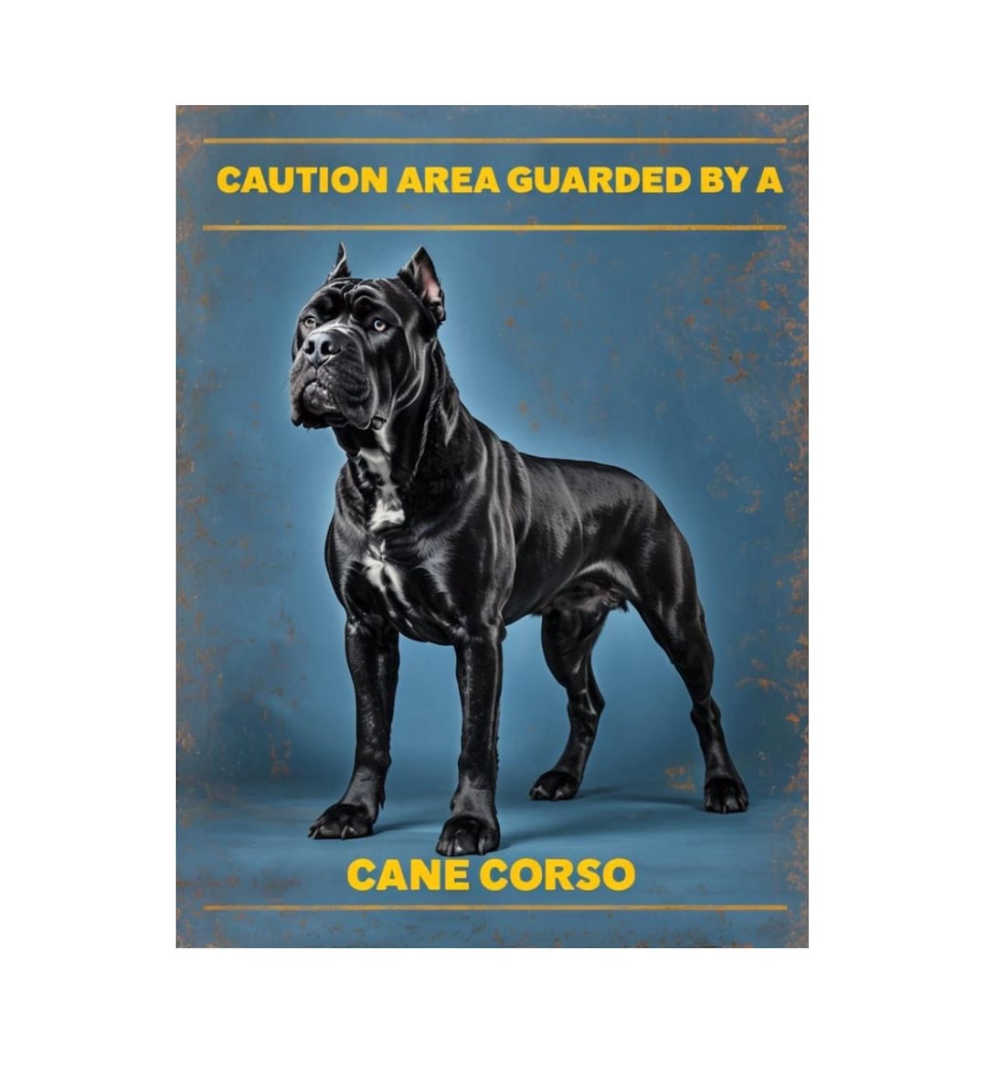 Warning Area Guarded by A Cane Corso Metal Sign, Cane Corso Sign, Cane ...