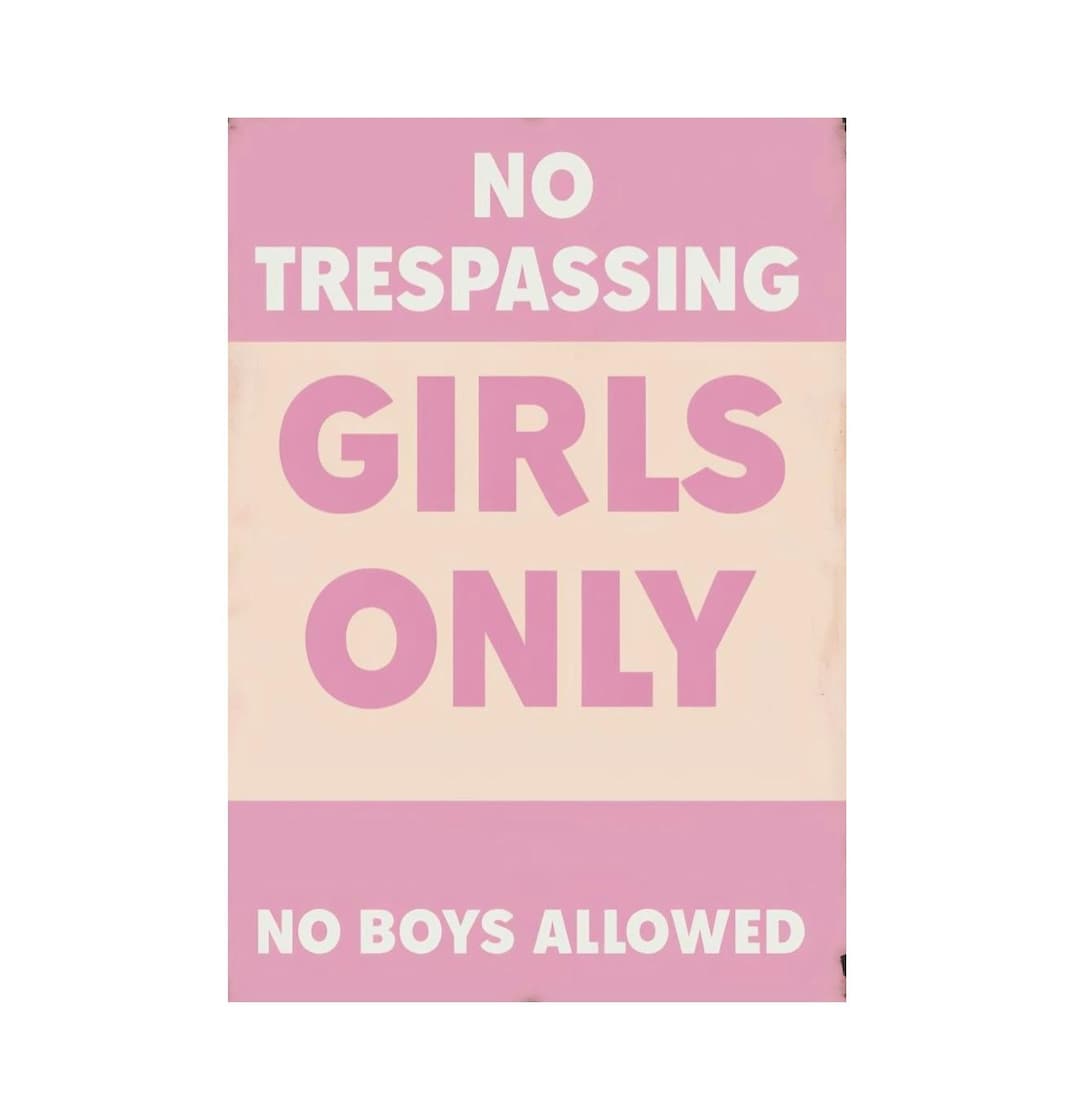 Vintage Girls Only No Boys Allowed Sign, Girls Only Plaque, Girls Only ...
