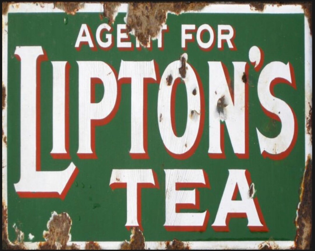 Vintage Liptons Tea Sign, Tea Sign, Vintage Sign. Retro Wall Sign ...