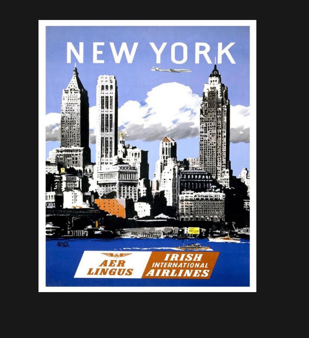 Vintage Visit New York Metal Sign, New York Sign, Vintage Sign. Retro ...