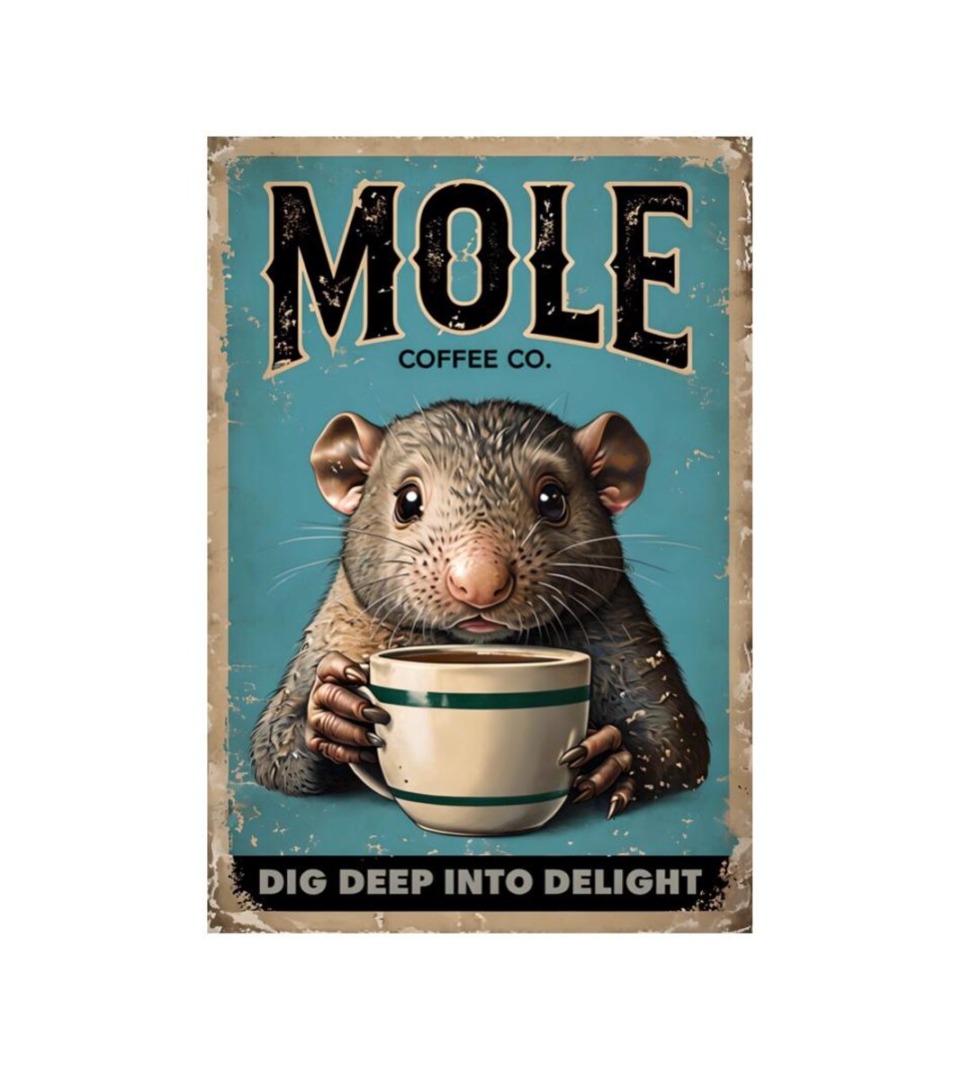Mole Coffee Co Metal Sign, Mole Plaque, Coffee Sign, Coffee Plaque - Etsy