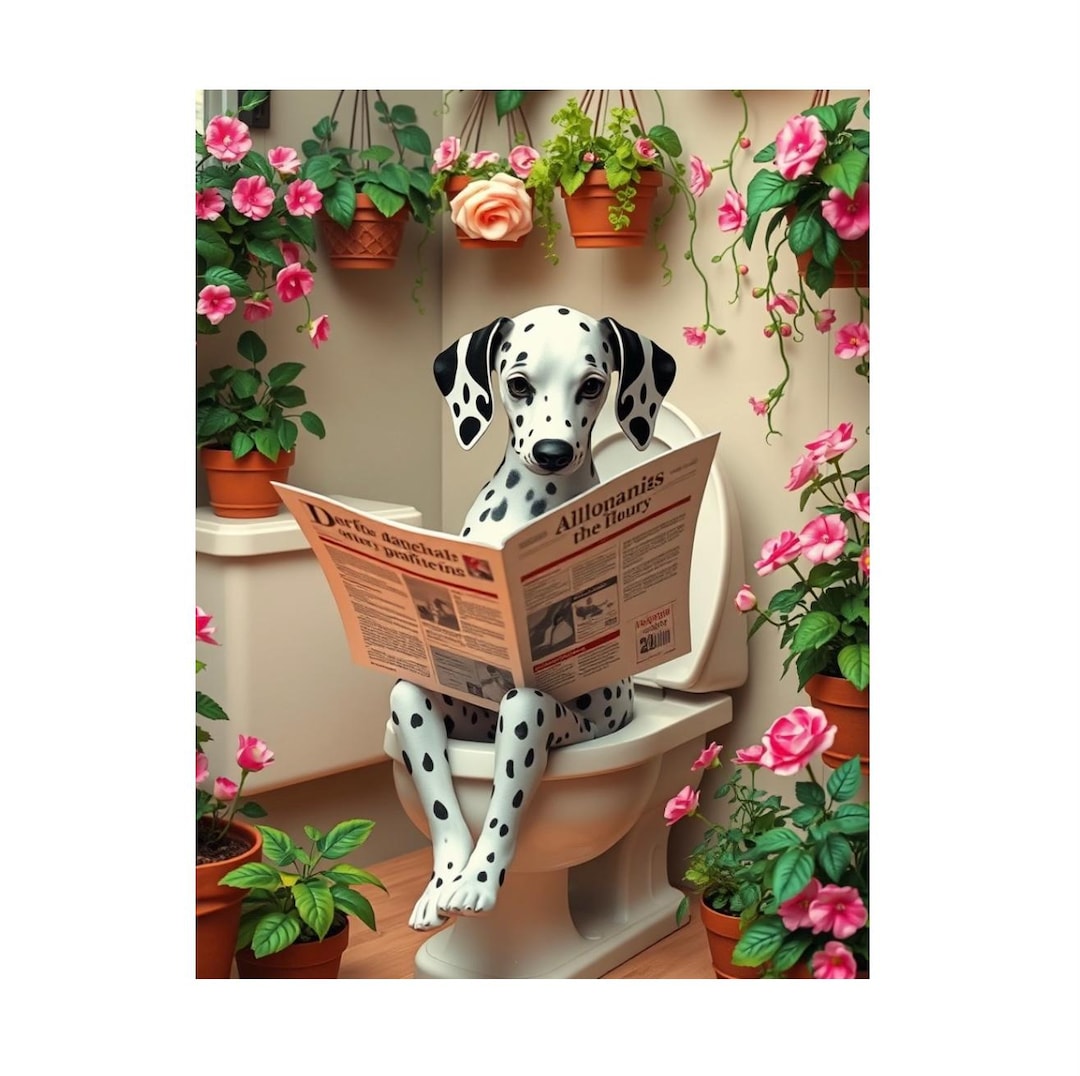 Dalmatian on the Toilet Metal Sign, Dalmatian Plaque, Dalmatian Sign - Etsy