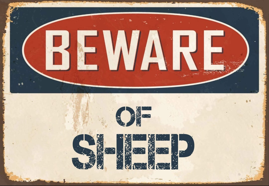 Beware of Sheep Metal Sign, Sheep Sign, Sheep Plaque - Etsy