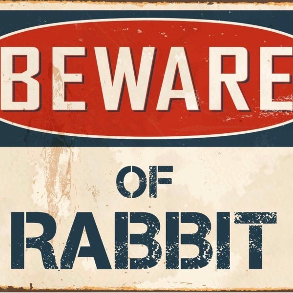 Warning Rabbit Sign - Etsy