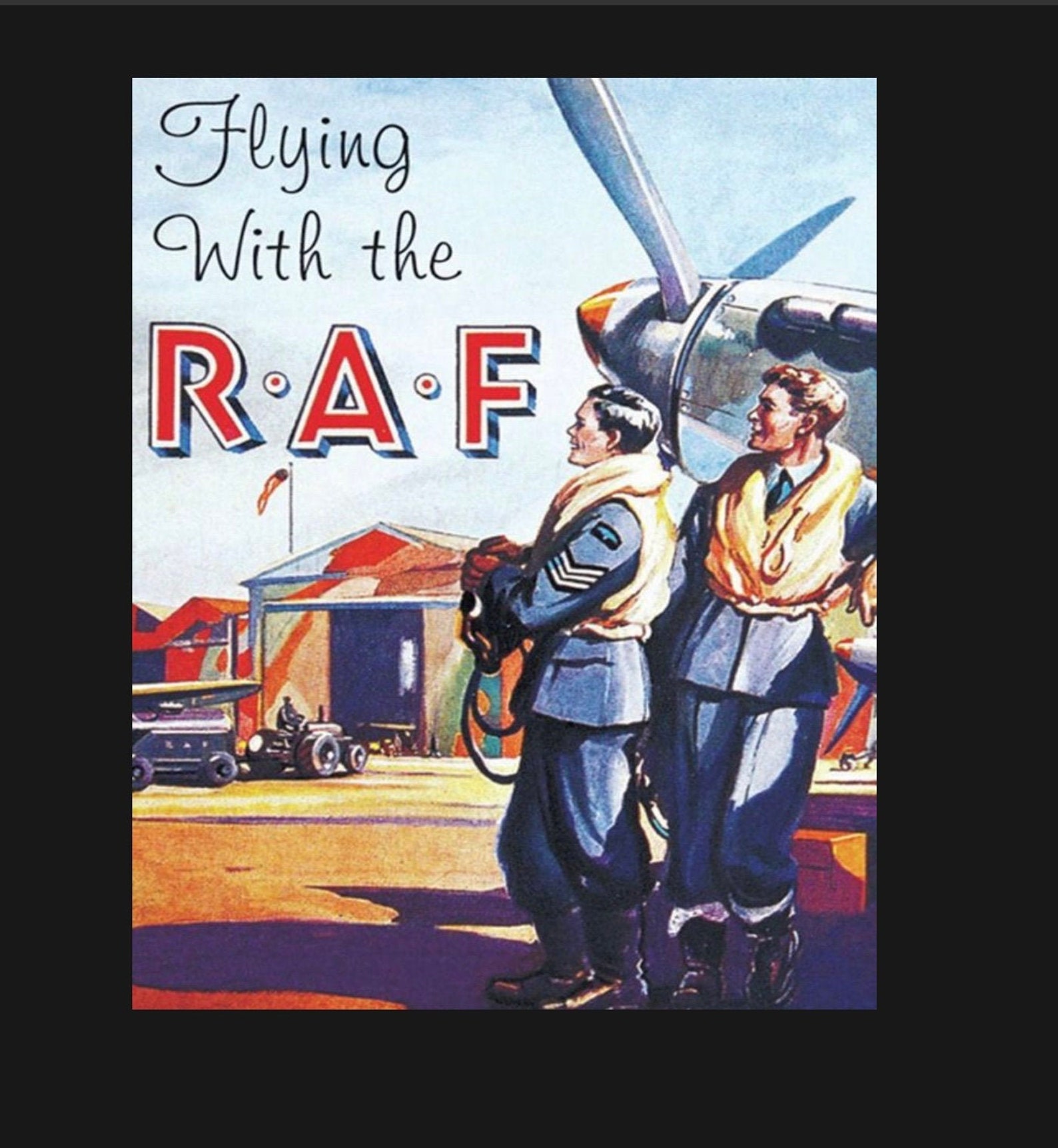 Vintage Flying With the RAF Metal Sign, Wartime Sign, Vintage Sign ...