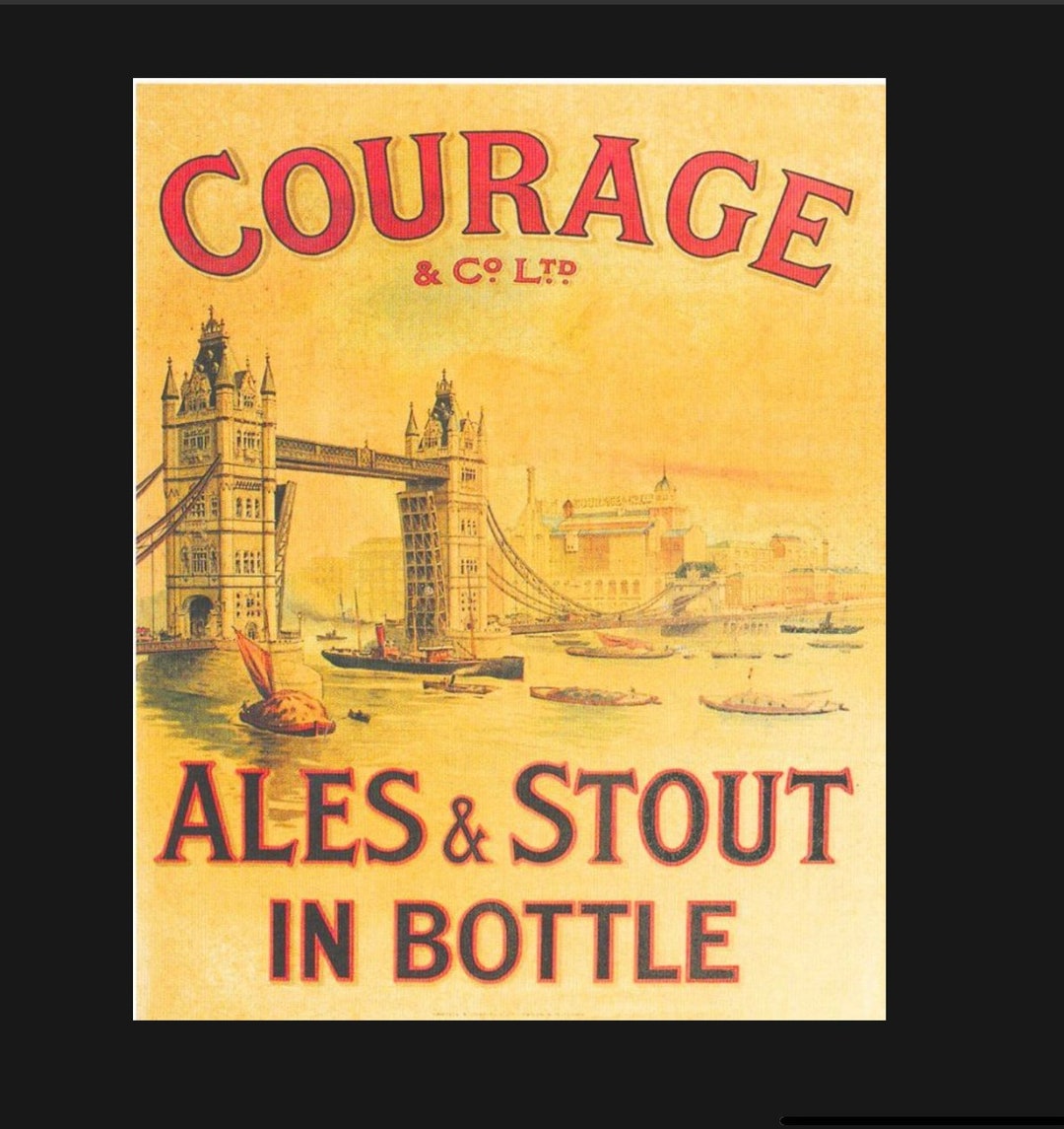 Vintage Courage Beer Retro Sign, Beer Sign. Retro Wall Sign, Wall Art ...