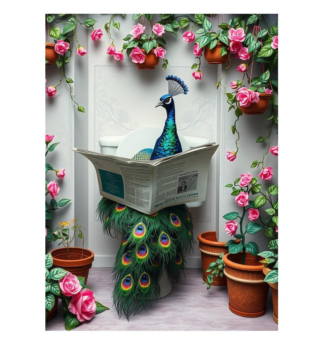 Peacock on the Toilet Metal Sign, Peacock Plaque,peacock Sign - Etsy