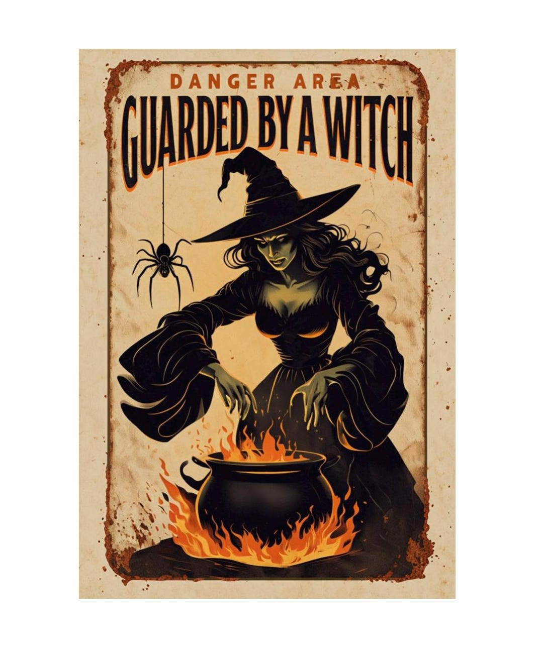 Danger Area Guarded by A Witchsign, Witch Plaque, Witch Sign - Etsy