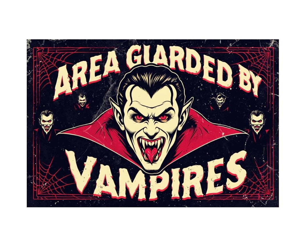 Area Guarded by Vampires Metal Sign, Vampire Plaque, Vampire Sign - Etsy