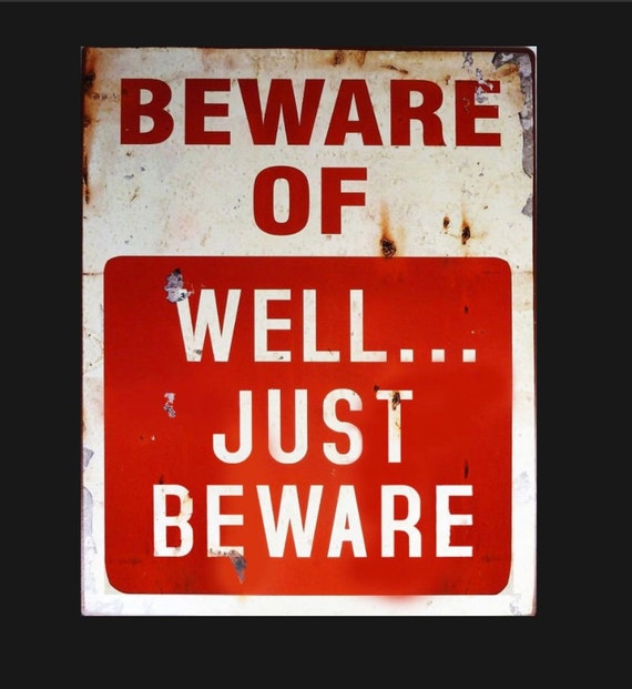 Vintage Beware of Sign Warning Sign Vintage Sign. Retro Wall | Etsy