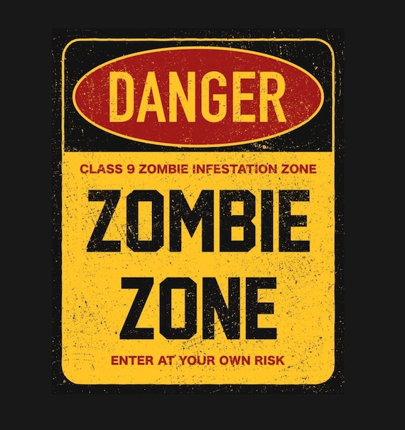 Danger Zombie Zone metal Sign Man Cave sign vintage sign. | Etsy