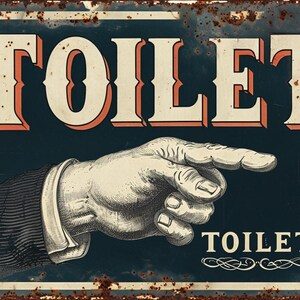 Vintage Toilet Metal Sign, Toilet Plaque, Toilet Retro Wall Sign - Etsy