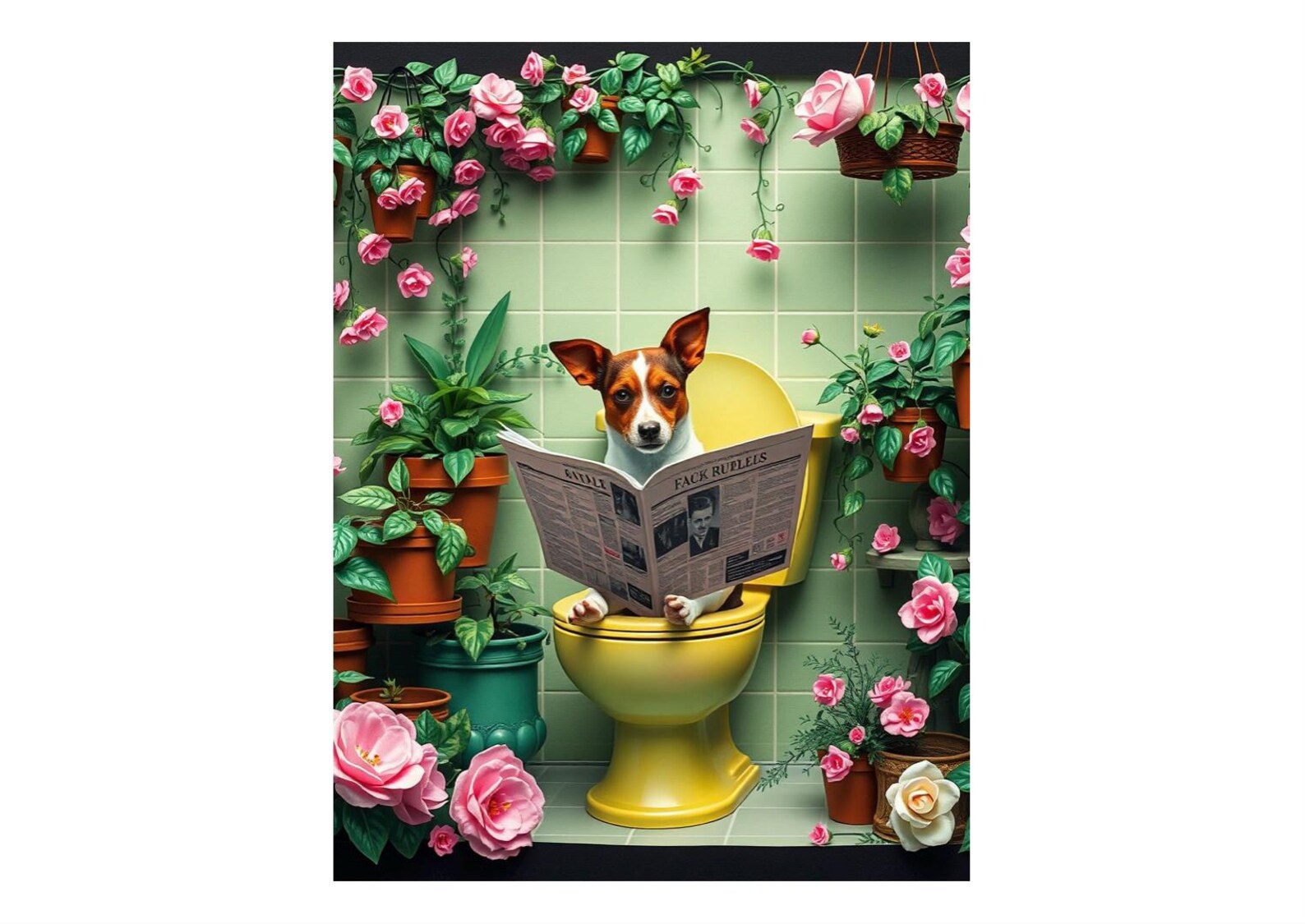 Jack Russell on the Toilet Metal Sign, Jack Russell Plaque,jack Russell ...