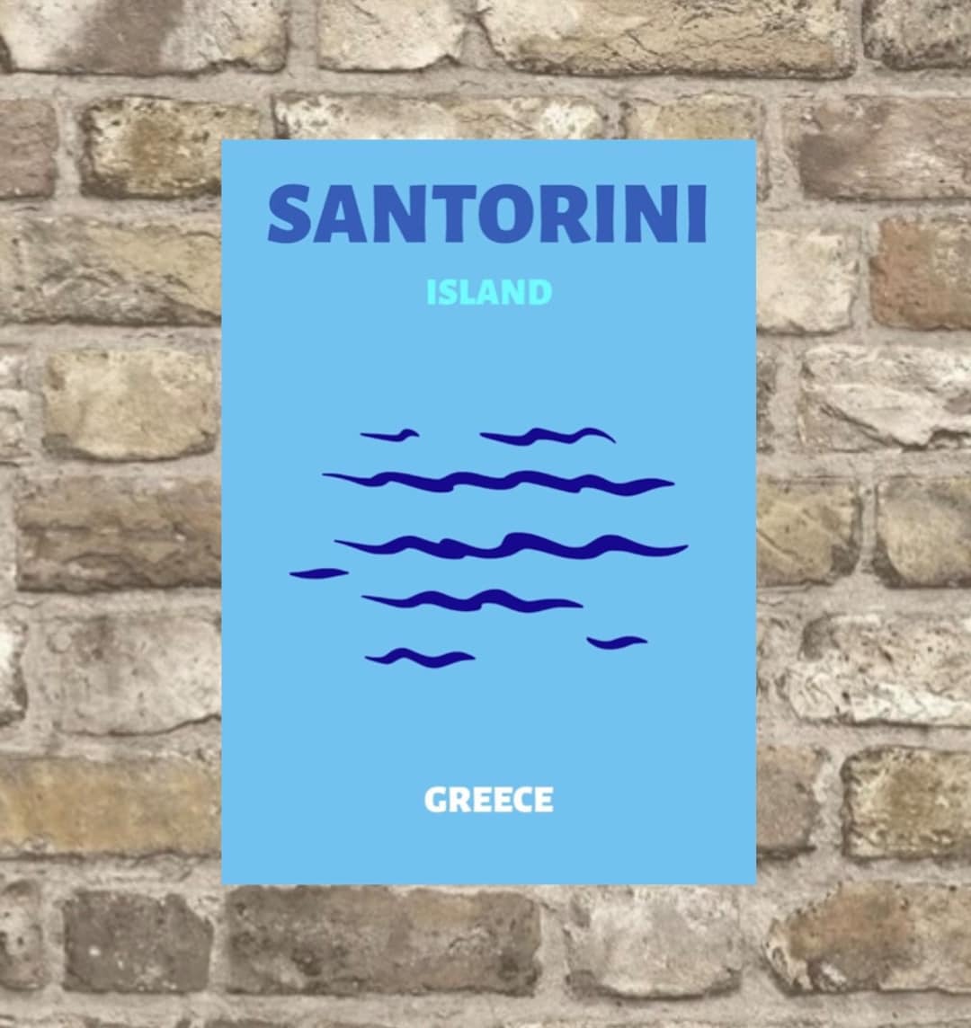 Santorini Metal Sign, Santorini Plaque, Santorini Travel Sign ...