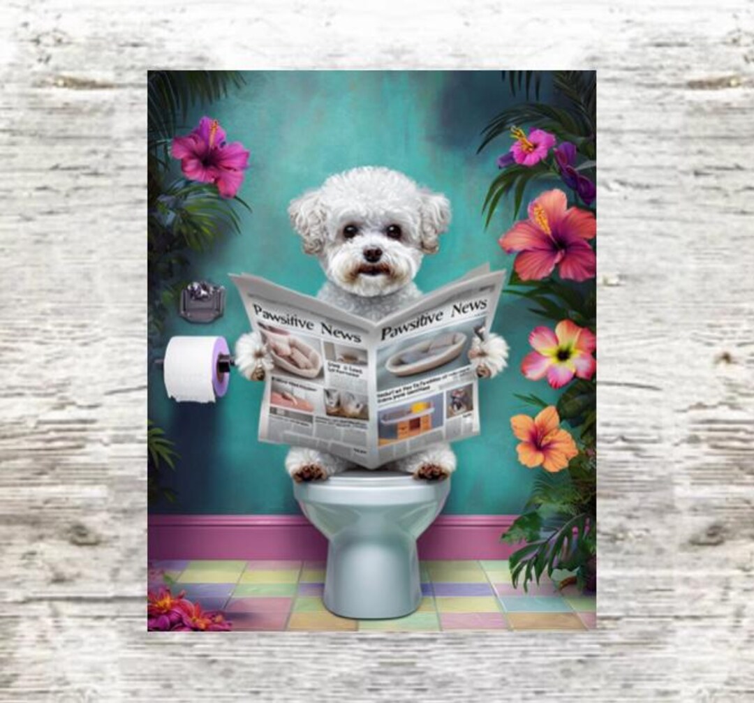 Poochon on the Toilet Metal Sign, Poochon Plaque, Poochon Sign - Etsy