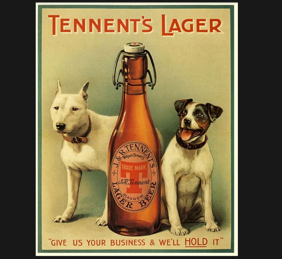 Vintage Tennents Lager Ad Print, Dog Print, Bar Print, - Etsy UK