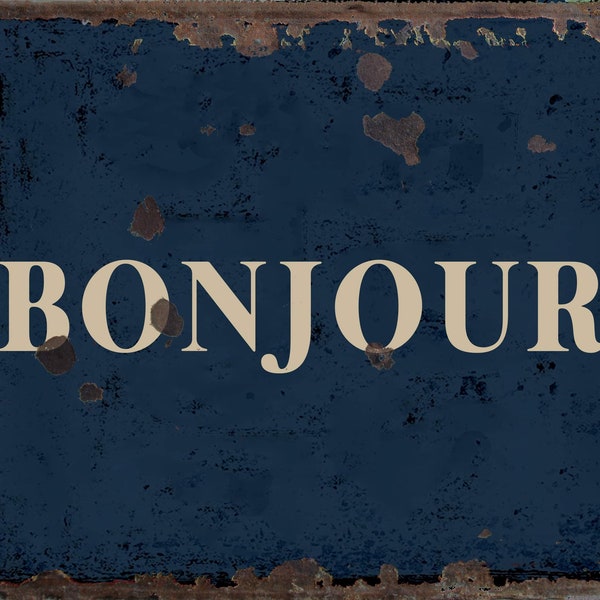 Bonjour Sign - Etsy