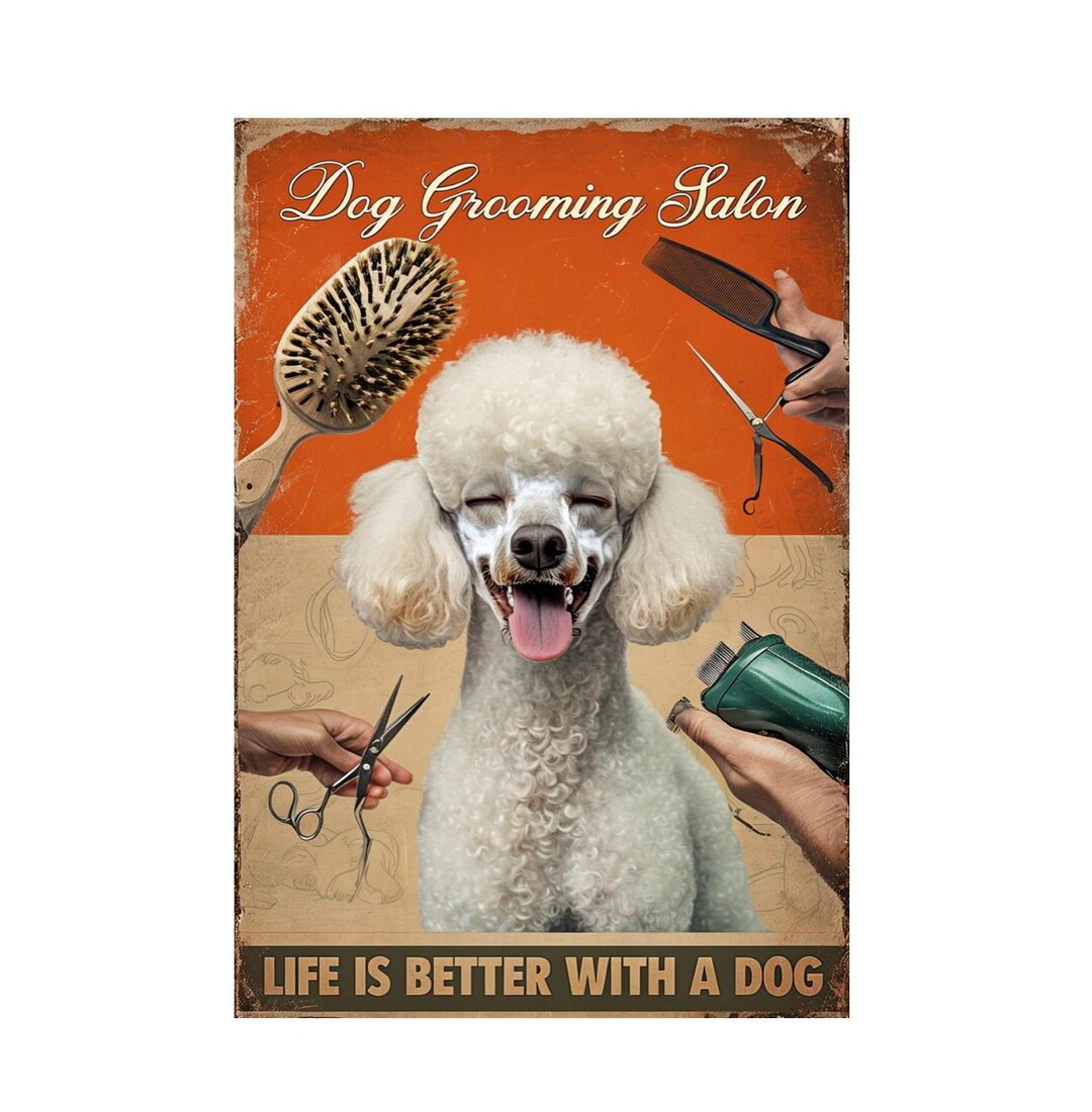 Dog Grooming Salon Metal Sign, Dog Grooming Sign, Dog Grooming Plaque ...