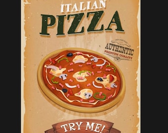 Vintage Fresh Pizza Sign Kitchen Sign Vintage Sign. Retro | Etsy