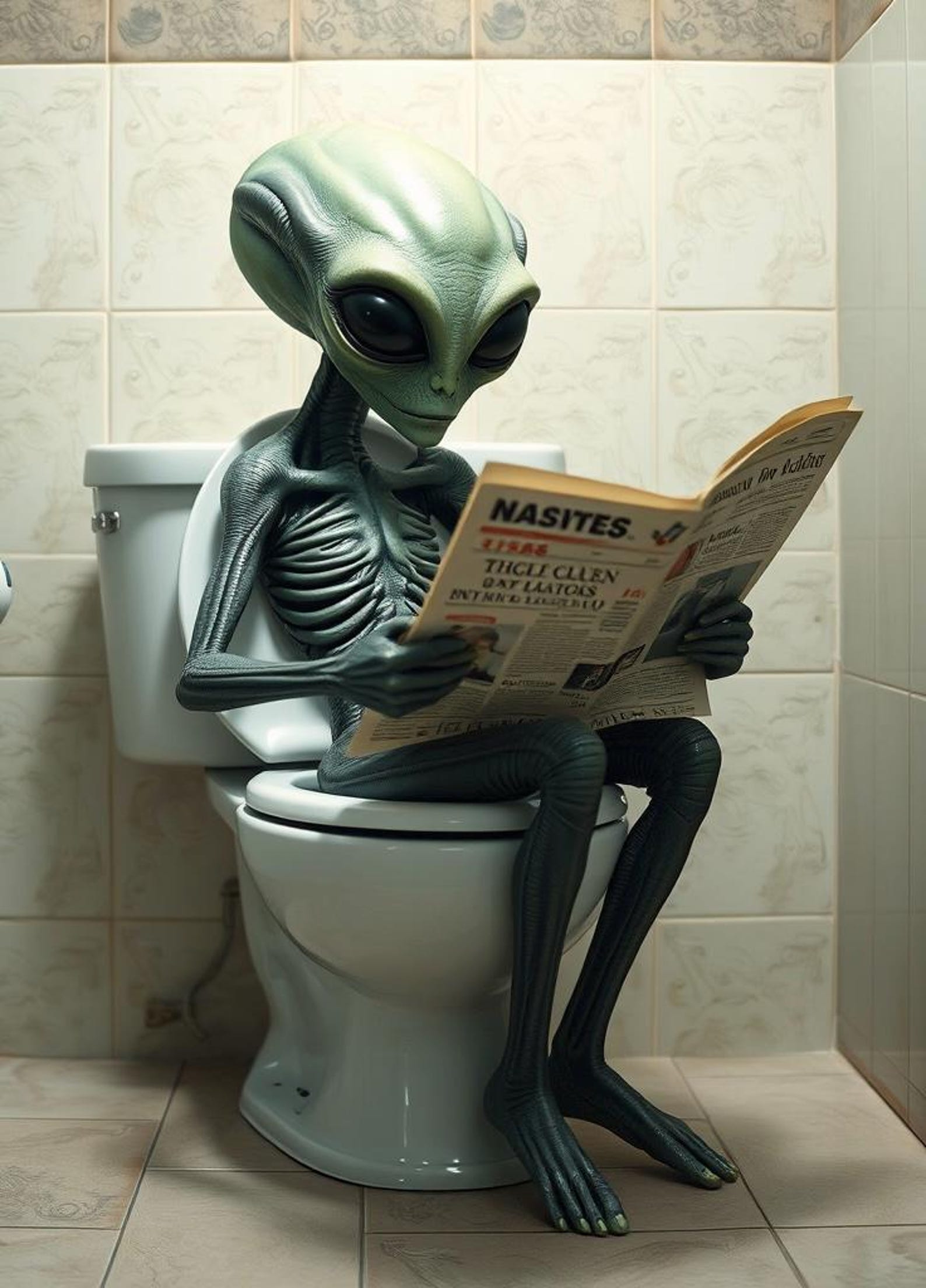 Alien on the Toilet Metal Sign, Alien.plaque, Alien Sign - Etsy