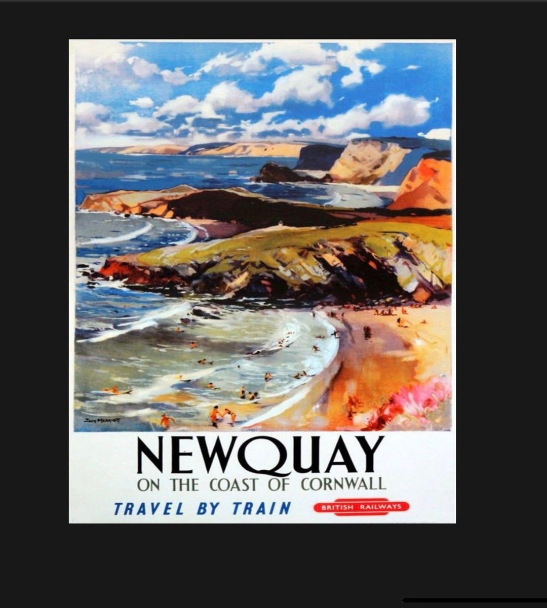 Vintage Newquay by Rail Metal Sign, Newquay Sign, Vintage Sign. Retro ...