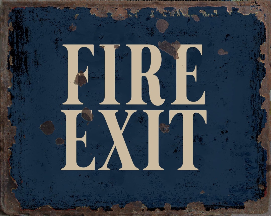 Vintage Fire Exit Sign, Fire Exit Plaque, Fire Exit Wall Sign - Etsy UK