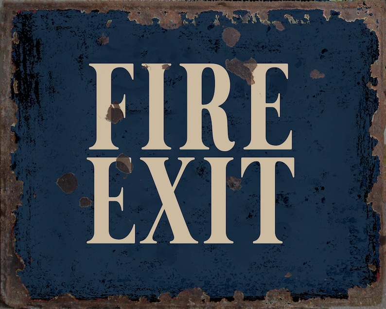 Vintage Fire Exit Sign, Fire Exit Plaque, Fire Exit Wall Sign - Etsy UK