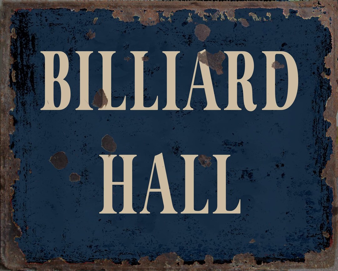 Vintage Billiard Hall Metal Sign, Billiard Hall Plaque, Billiard Hall ...