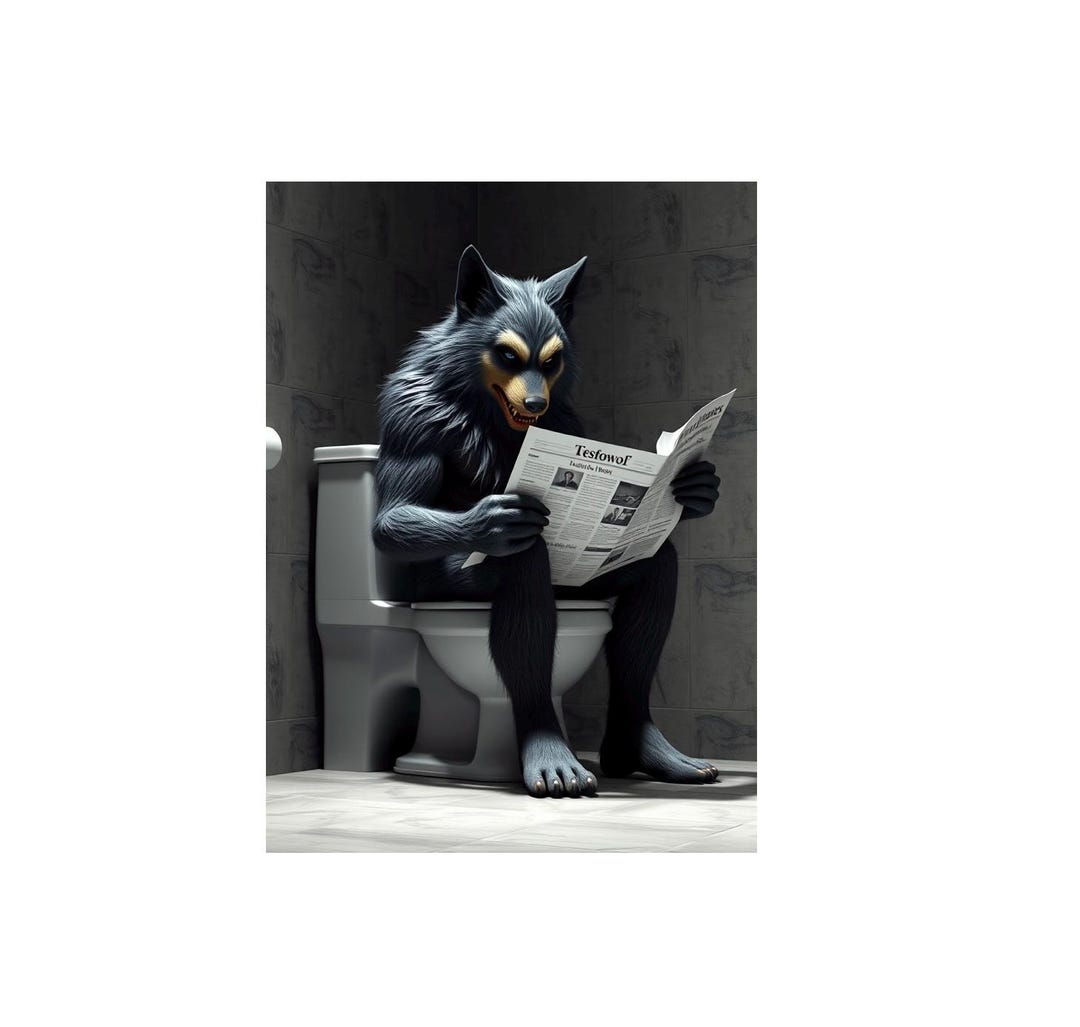 Werewolf on the Toilet Metal Sign, Werewolf Plaque, Werewolf Sign - Etsy