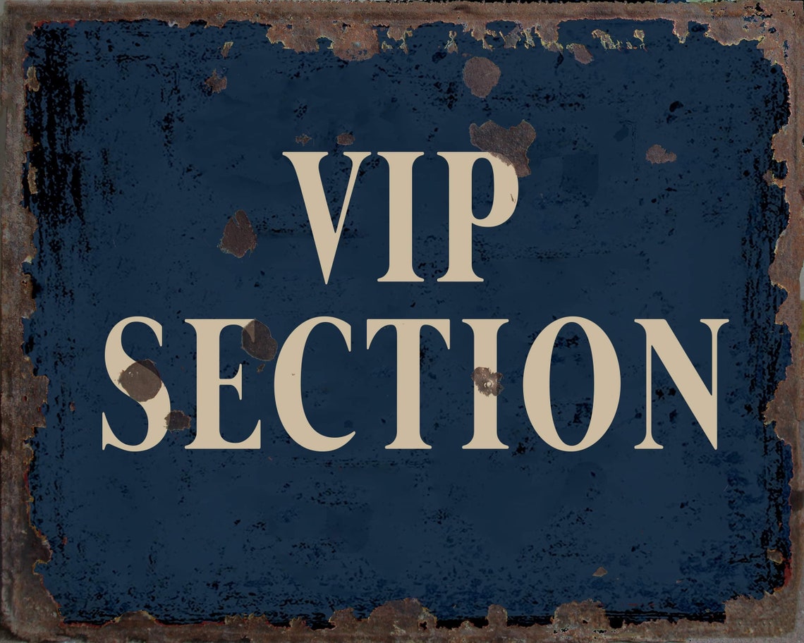 Vintage VIP Section Metal Sign, VIP Section Plaque, VIP Section Wall ...