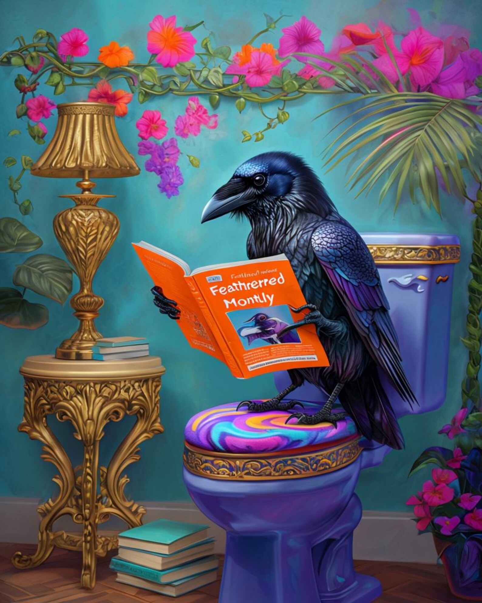 Raven on the Toilet Metal Sign, Raven Plaque, Raven Sign - Etsy