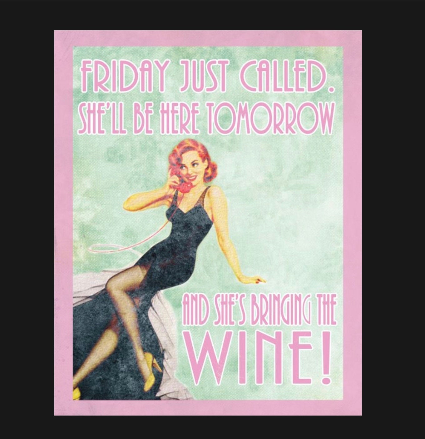 Vintage Friday Wine Metal Drink Sign Drink Sign Vintage - Etsy UK