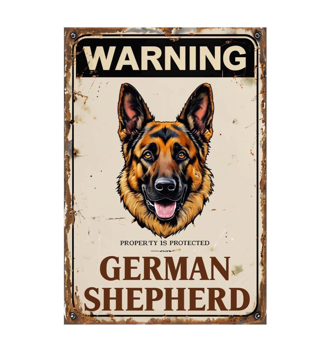 German Shepherd Security Sign, German Shepherd Security Plaque, German ...